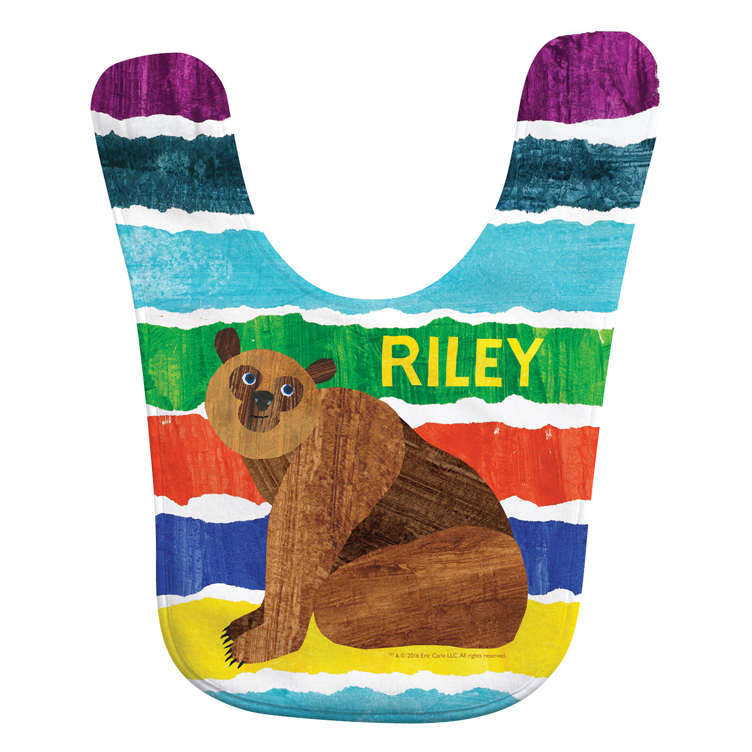 Brown Bear Personalized Striped Bib - Walmart.com