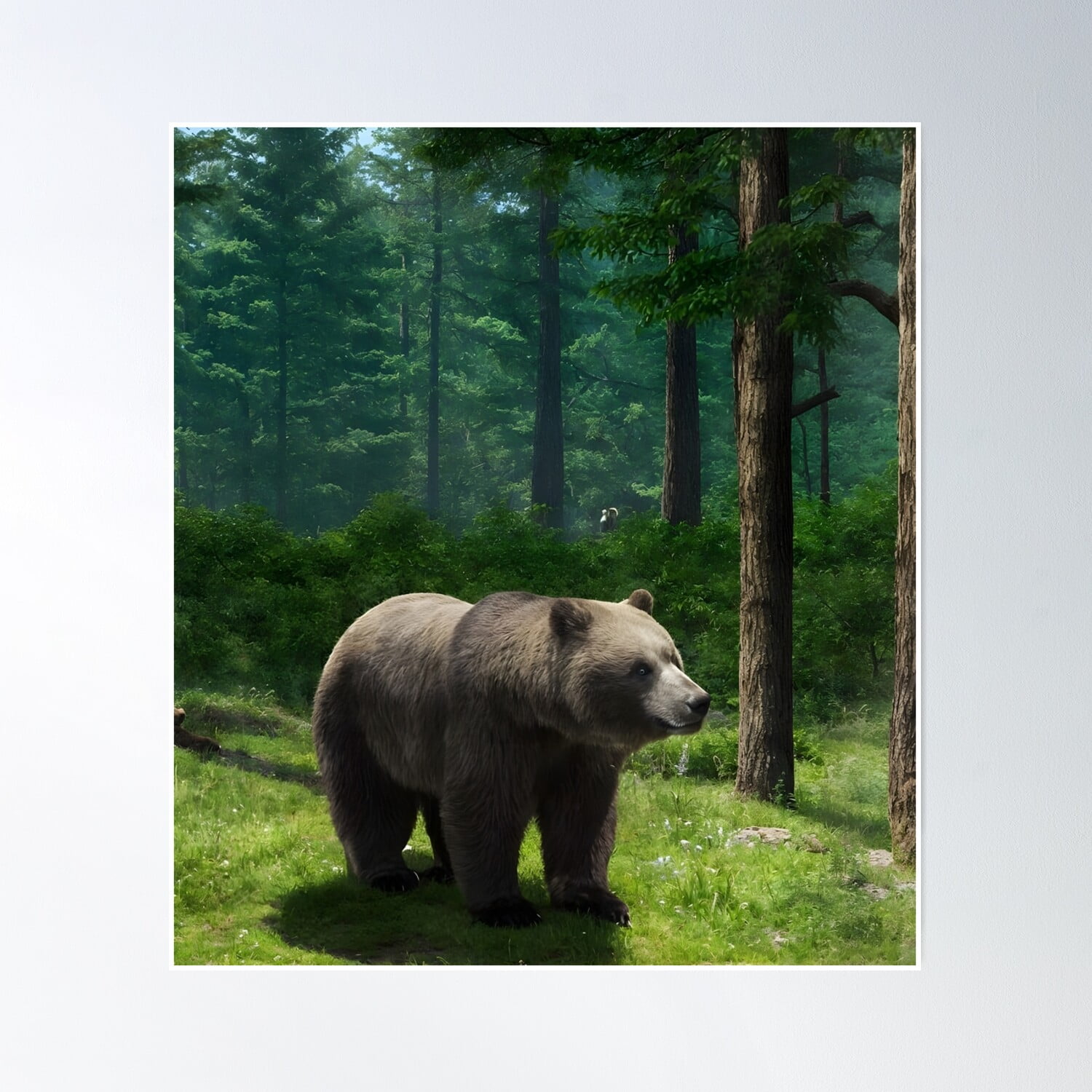 Brown Bear Poster Wall Art, Modern Wall Decor, 24x36 UNFRAMED - Walmart.com