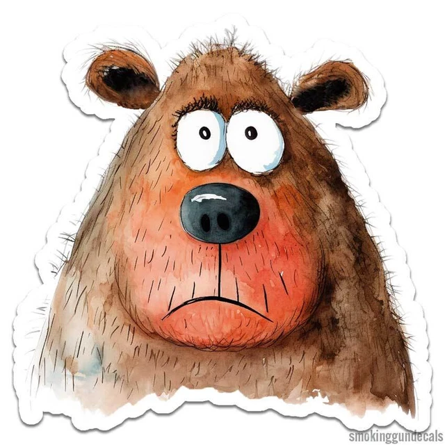 Brown Bear Sticker Indoor Outdoor Phone Decal Water Bottle Stickers Car ...