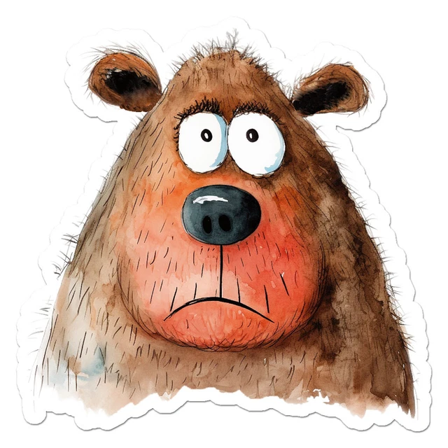 Brown Bear Sticker Phone Decal Water Bottle Stickers Car Decals, Laptop ...