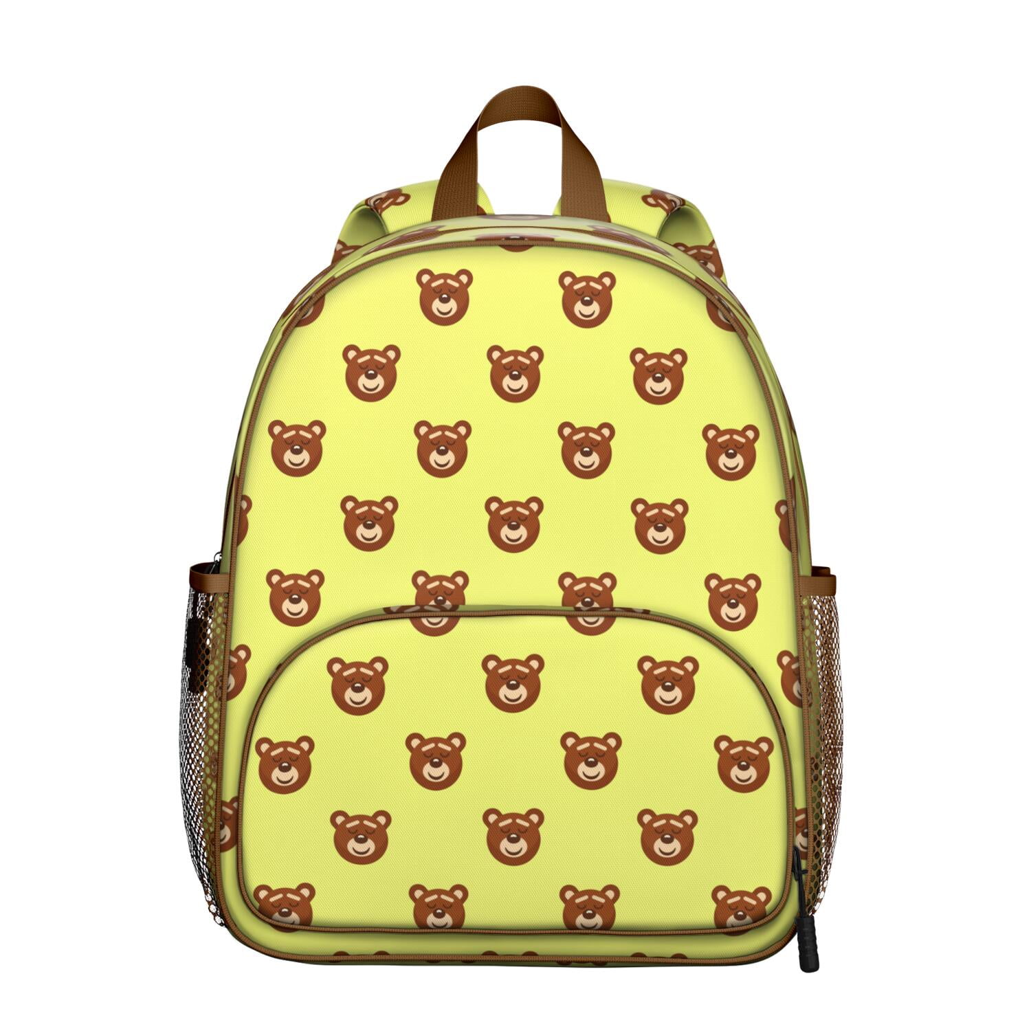 Brown Bear Student Backpack – Cute Cartoon Polar Bear Print With Wild ...