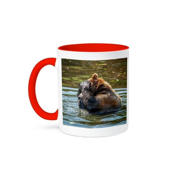 Brown Bear Thinks, Oops, 15oz Two-Tone Red Mug - Walmart.com