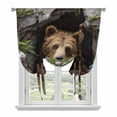 Brown Bear Tie Up Curtains for Window, Thermal Insulated Balloon Shade ...