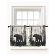 Brown Bear Tier Curtains 36 Inch Length,Sheer Curtains for Bedroom ...
