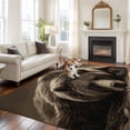 Brown Bear Washable Area Rug 6x9 Forest Wildlife Animal Rustic Low ...