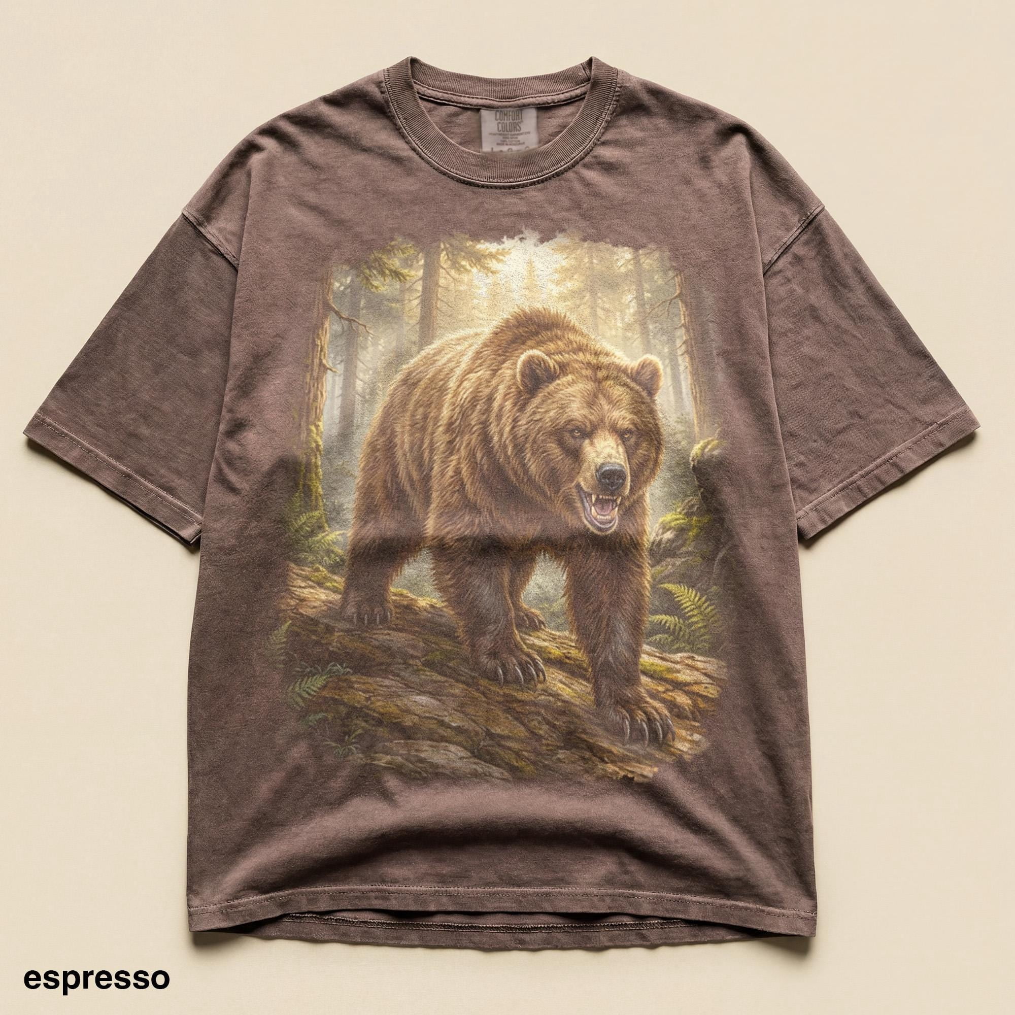 Brown Bear Wilderness Graphic TShirt Forest Wildlife Illustration ...