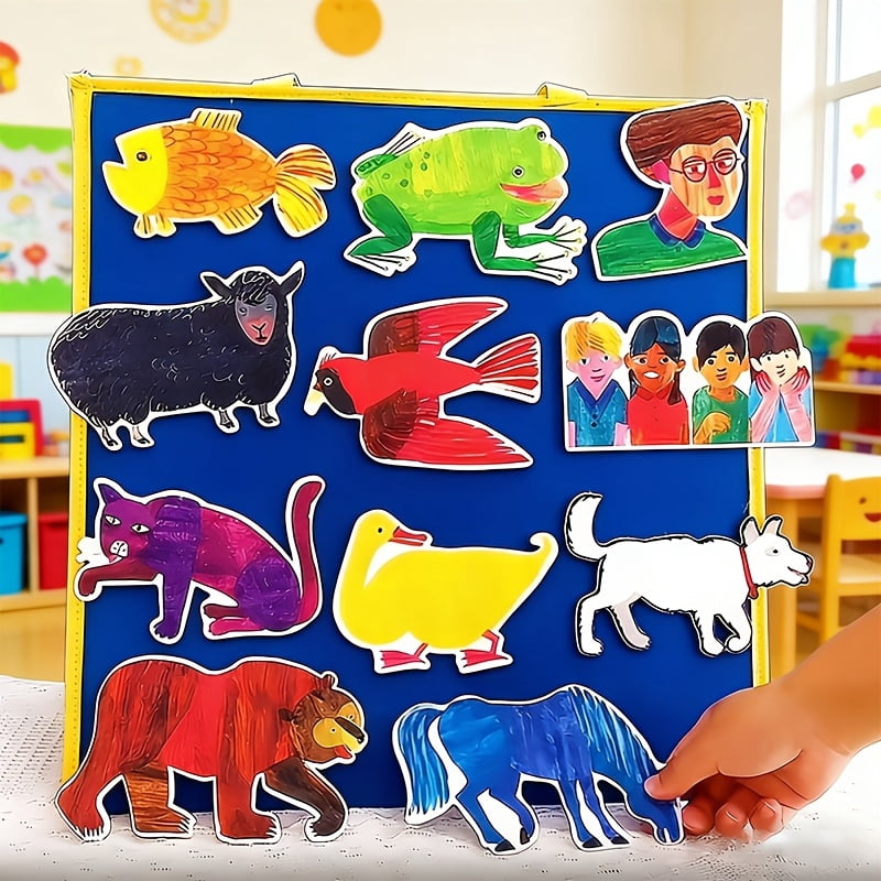 “Brown Bear, What Do You See?”Felt Story Set, Montessori Storytelling ...