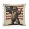 Brown Bear with American Flag Pillow Case 18"x18" American Flag Square ...