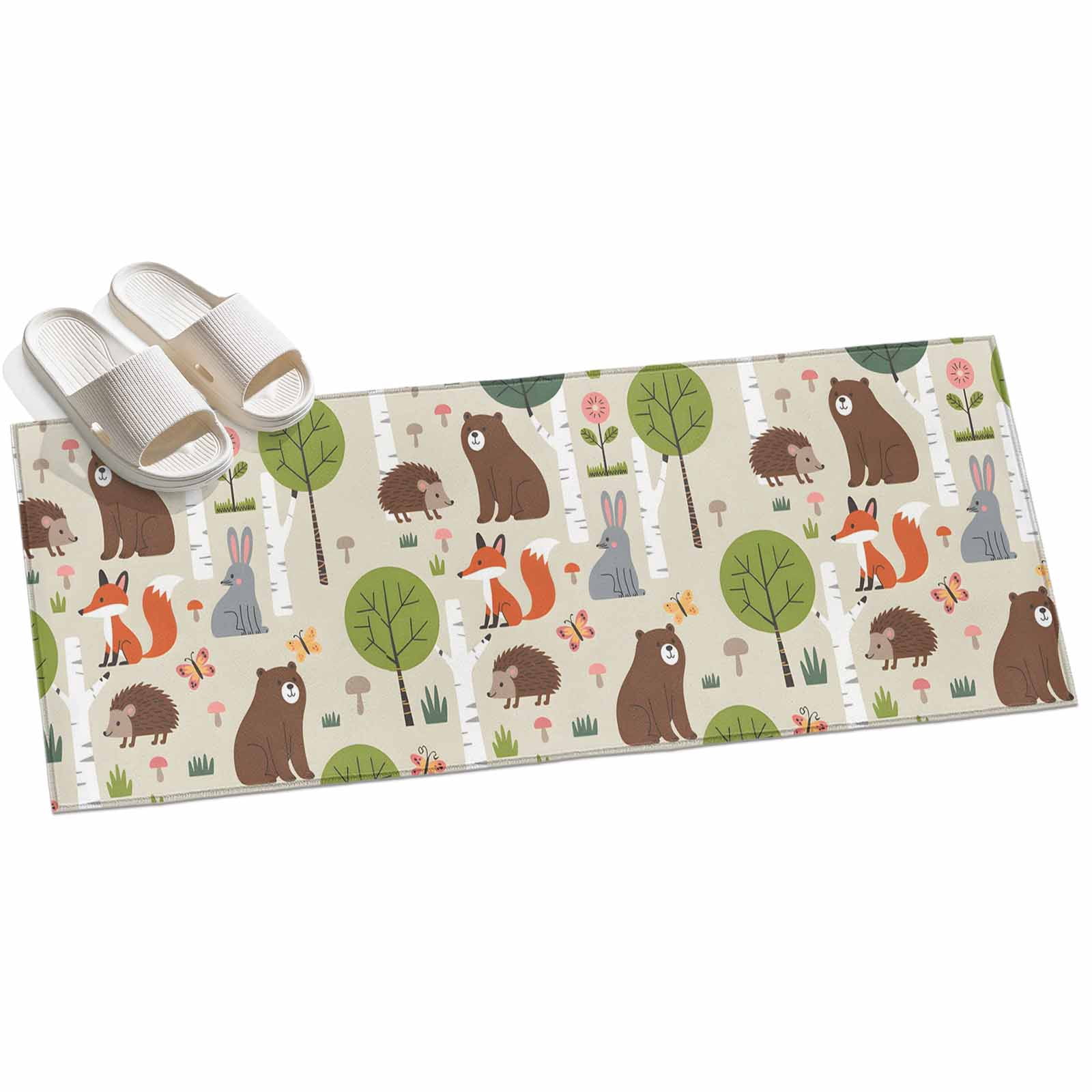 Brown Bears Hallway Runner Rug 2x6 Washable Non Slip Kitchen Runner Rug ...