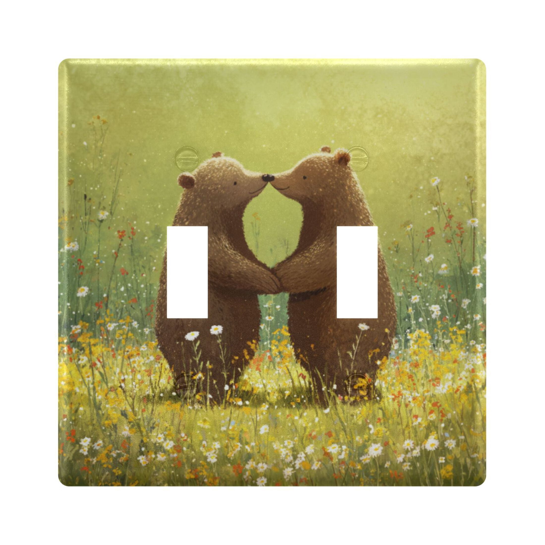 Brown Bears Kiss Valentine Light Switch Cover Electrical Outlet Cover ...