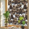Brown Bears Window Privacy Film Rainbow Static Cling Stain Glass Window ...