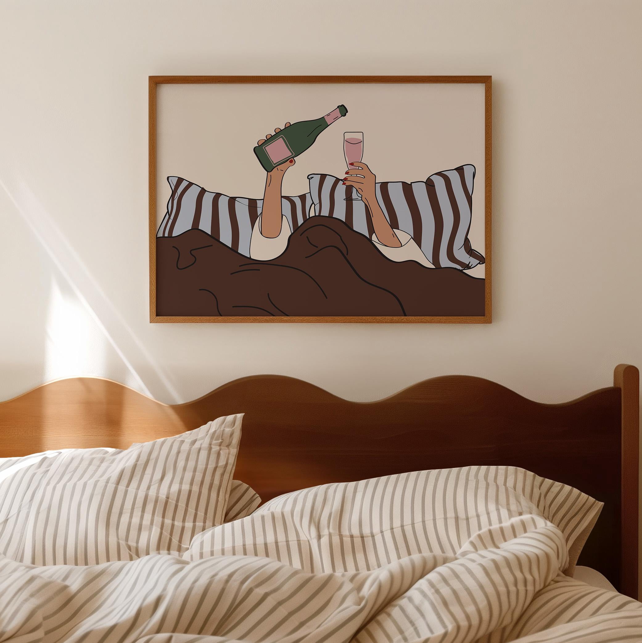 Brown Bedroom Prints: Above Bed Decor, Dorm Room Decor, Blue Brown Wall ...