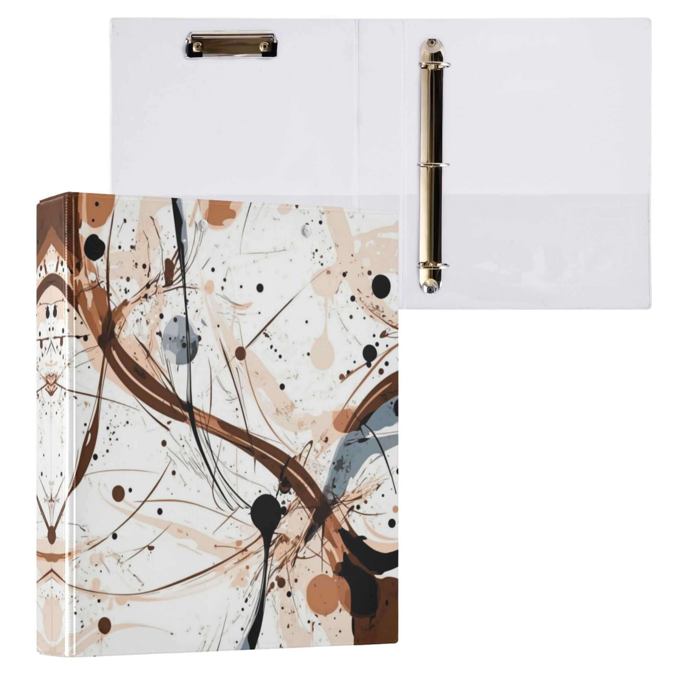 Brown and Beige Abstract Background 3 Ring Hardcover Binders 1.5in ...