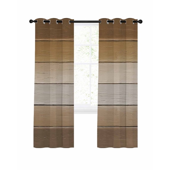 Brown Beige Blackout Curtains 54 Inches Long for Bedroom, Farmhouse ...