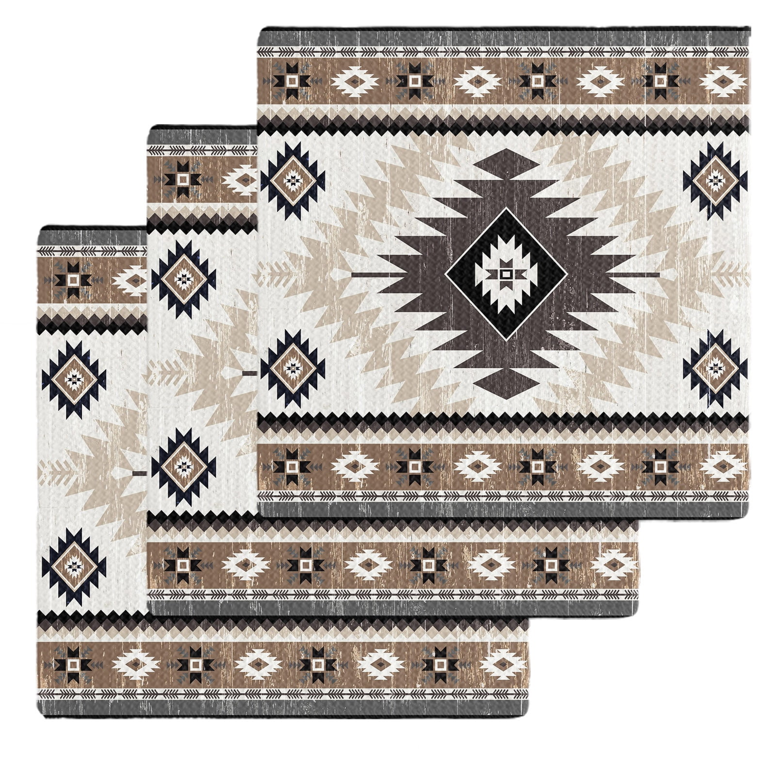 Brown Beige Boho Kitchen Dish Towels for Drying Dishes Set of 3 ...