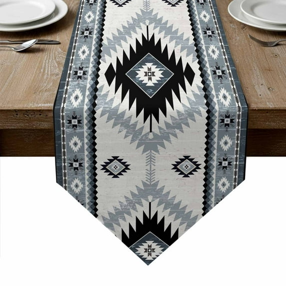 Brown Beige Boho Table Runner Linen Burlap Table Runner 60 Inches Long ...