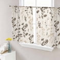 Brown Beige Botanical Sheer Curtains 45 Inch Length 2 Panels Set for ...