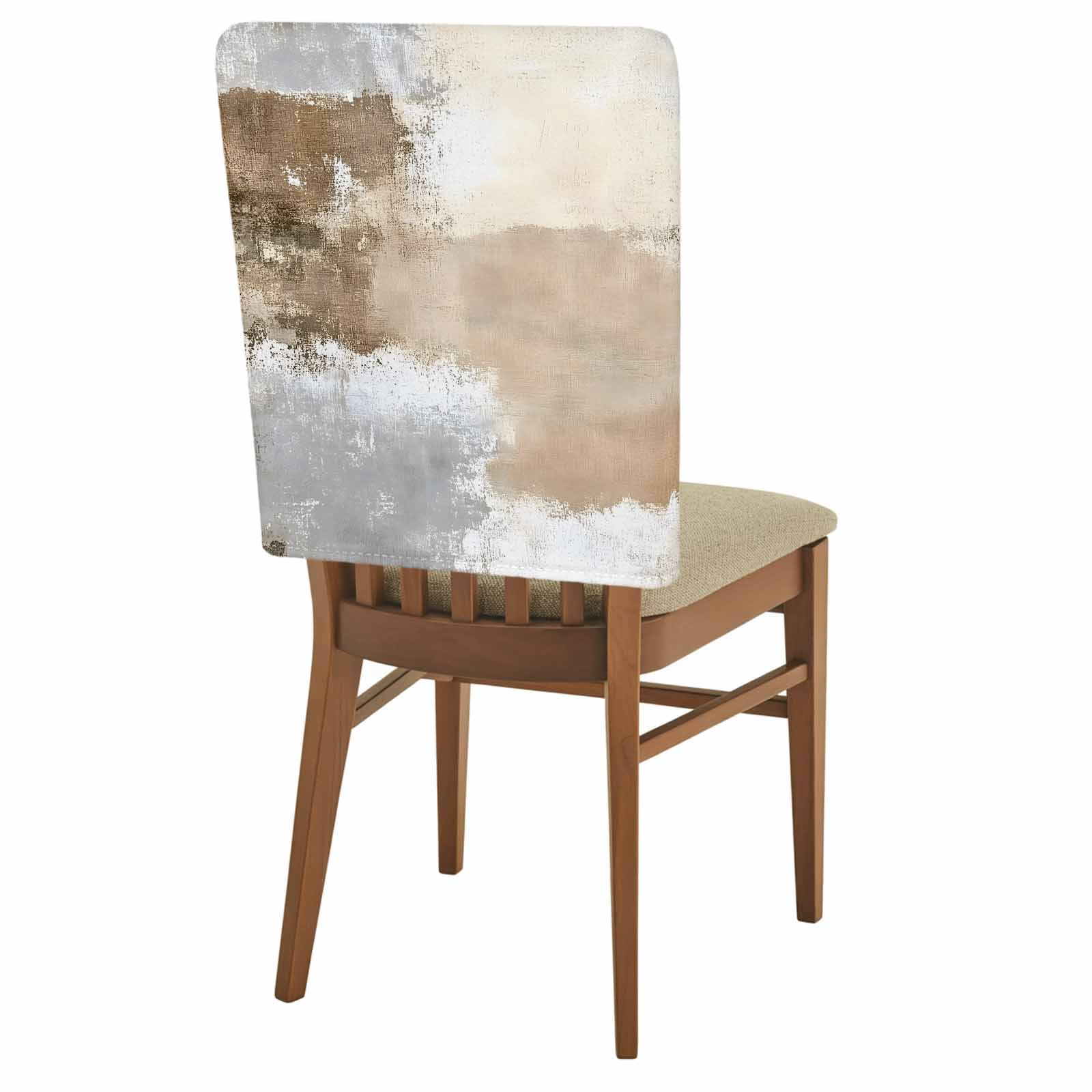 Brown Beige Chair Back Covers Set of 6, Graffiti Art Abstract Color ...