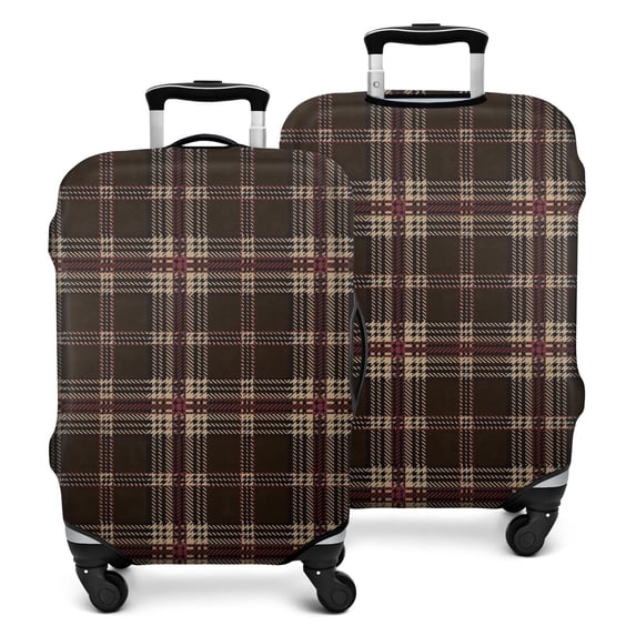 Brown Beige Checkerboard Checkered Pattern Luggage Cover Fashion ...