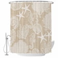 Brown Beige Coastal Shower Curtain Set - Extra Long 72" x 96" Washable ...