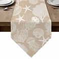 Brown Beige Coastal Table Runner Linen Burlap Table Runner 48 Inches ...
