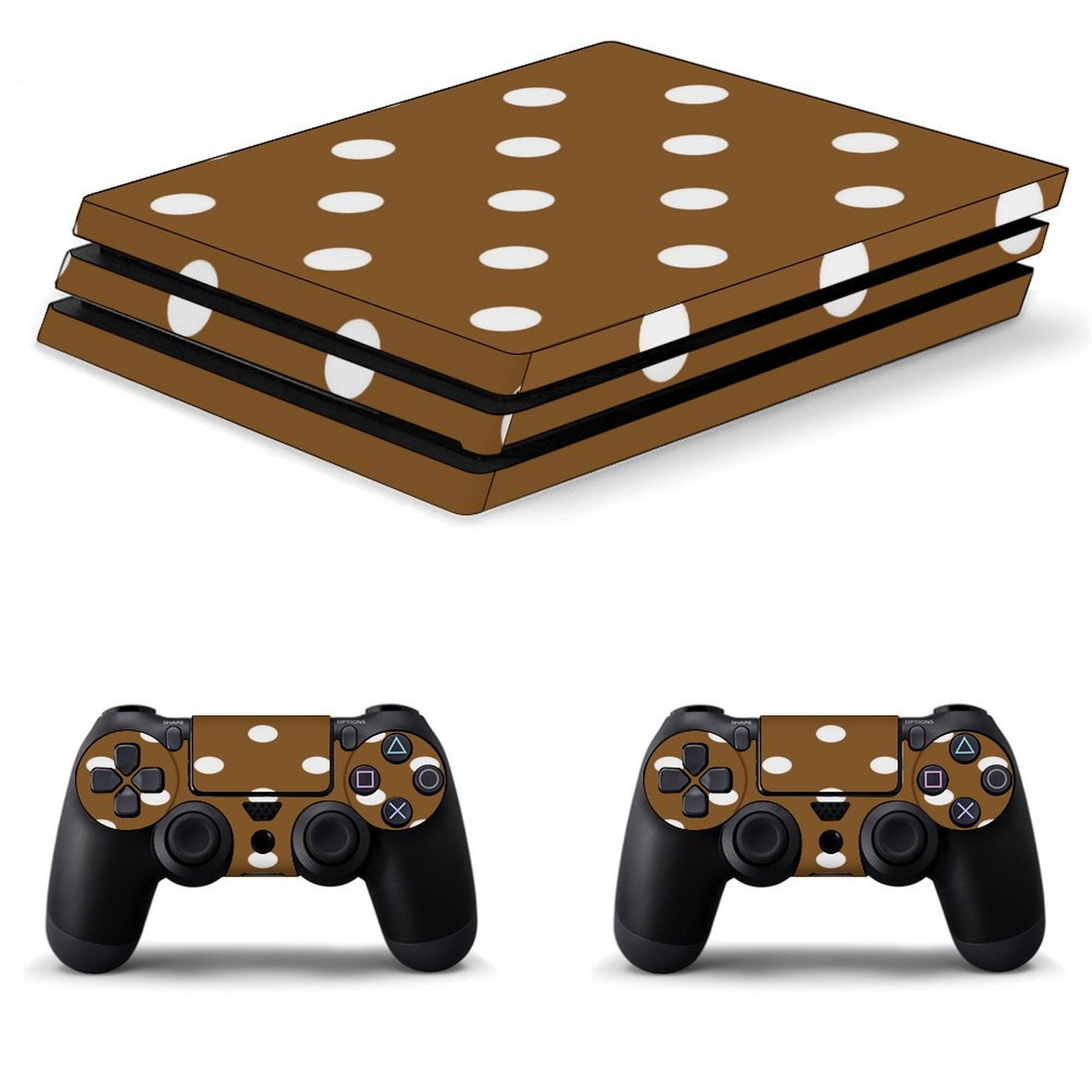 Brown Beige Color Dot PS4/PS4 Pro/PS4 Slim Skin Sticker For Console And ...