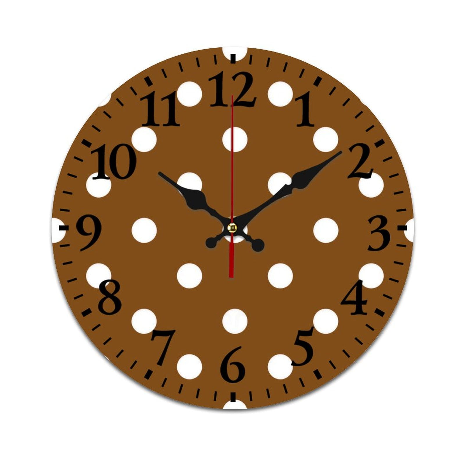 Brown Beige Color Dot Wall Clock Modern Design Clocks Wall Hanging Home ...