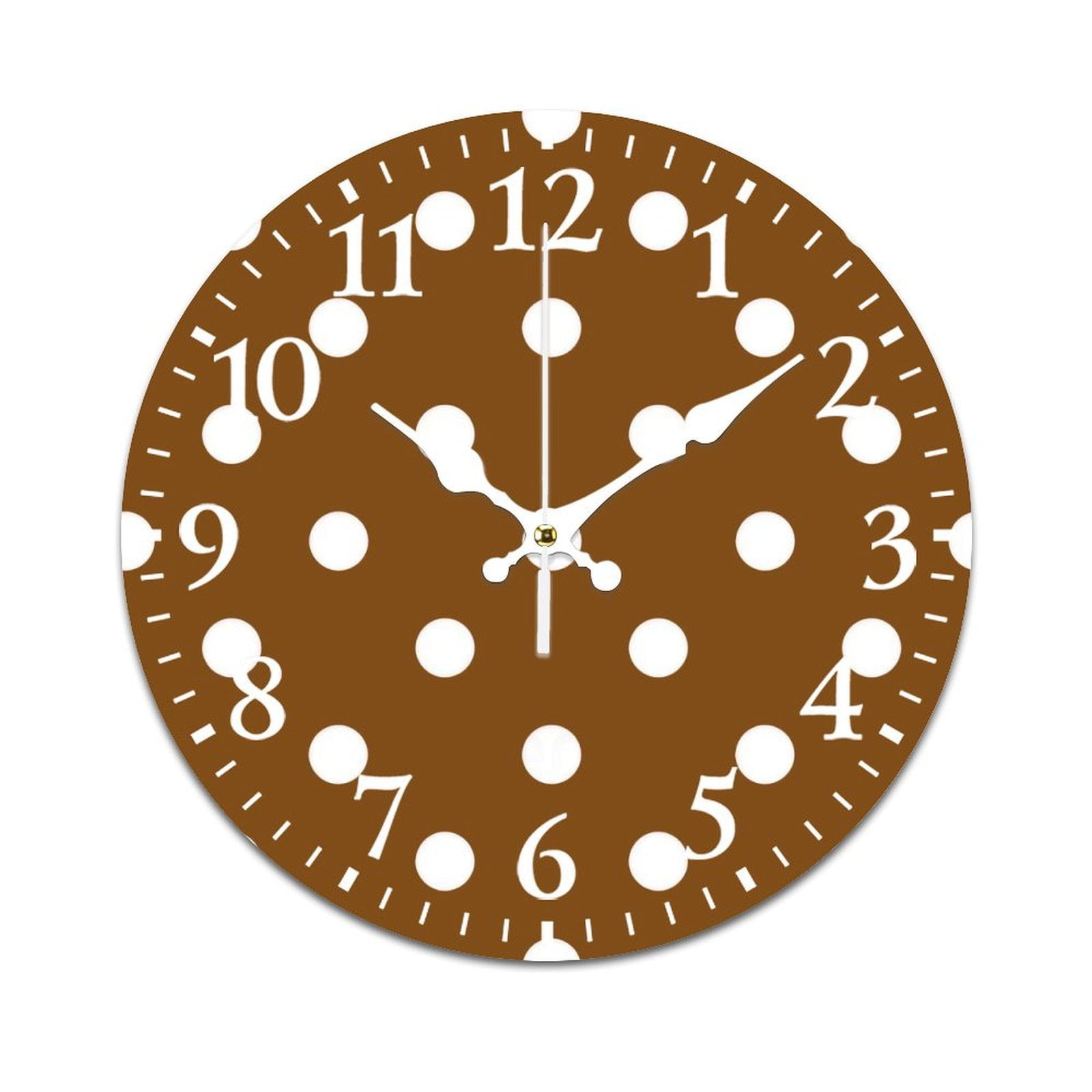 Brown Beige Color Dot Wall Clock Modern Design Clocks Wall Hanging Home ...
