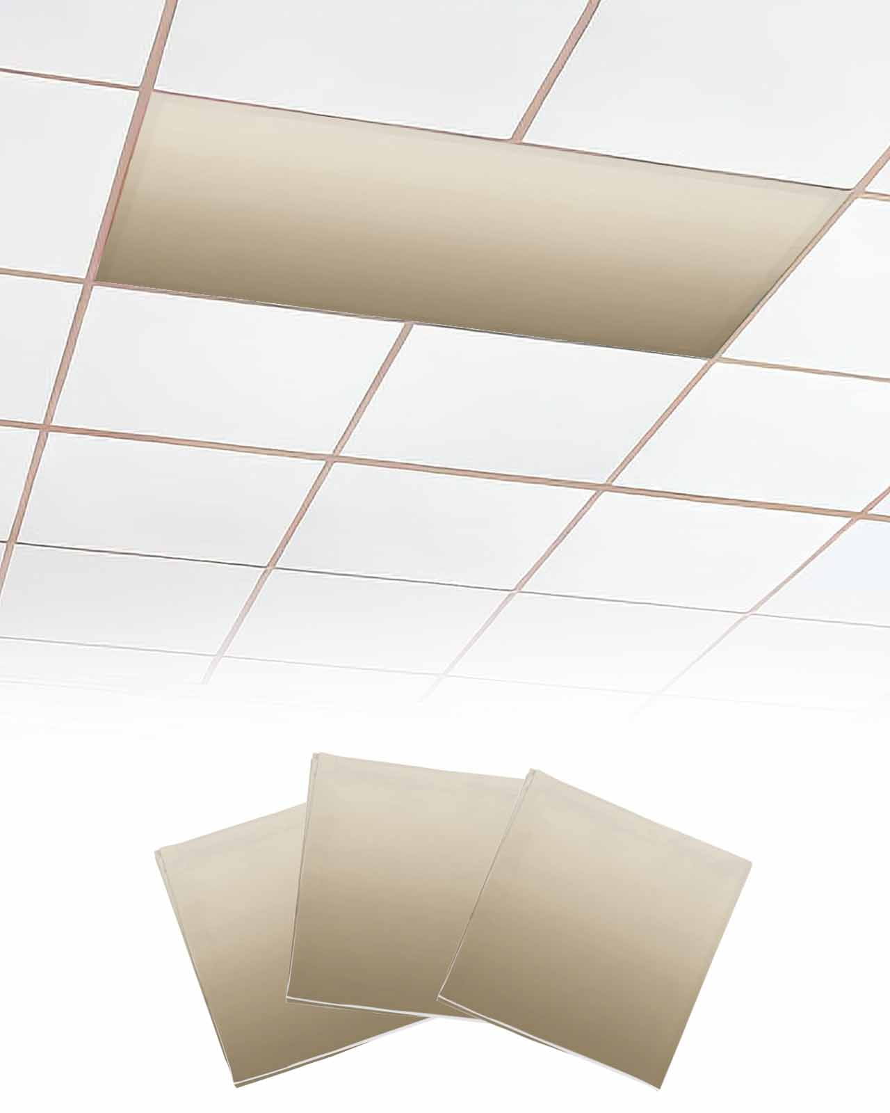 Brown Beige Fluorescent Light Covers for Ceiling Lights 4x2 feet,3 Pack ...