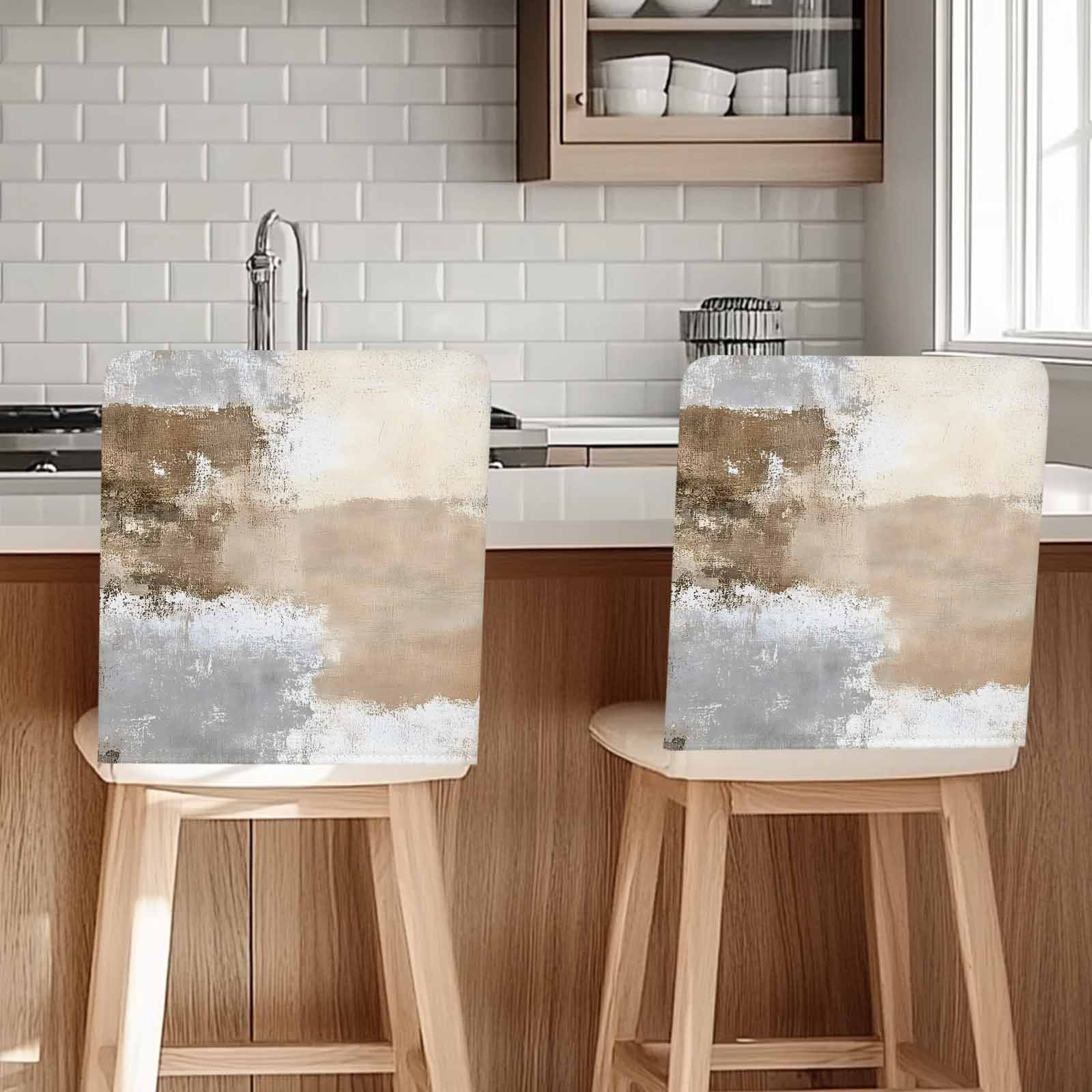 Brown Beige Graffiti Art Abstract Color Block Oil Paint Modern Chair ...