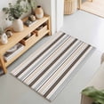 Brown Beige Gray Stripes Line Rectangle Rug 2'x3' Modern Minimalist Art ...