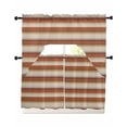 Brown Beige Kitchen Curtains Set for Windows 3 Piece Cafe Curtains 36 ...