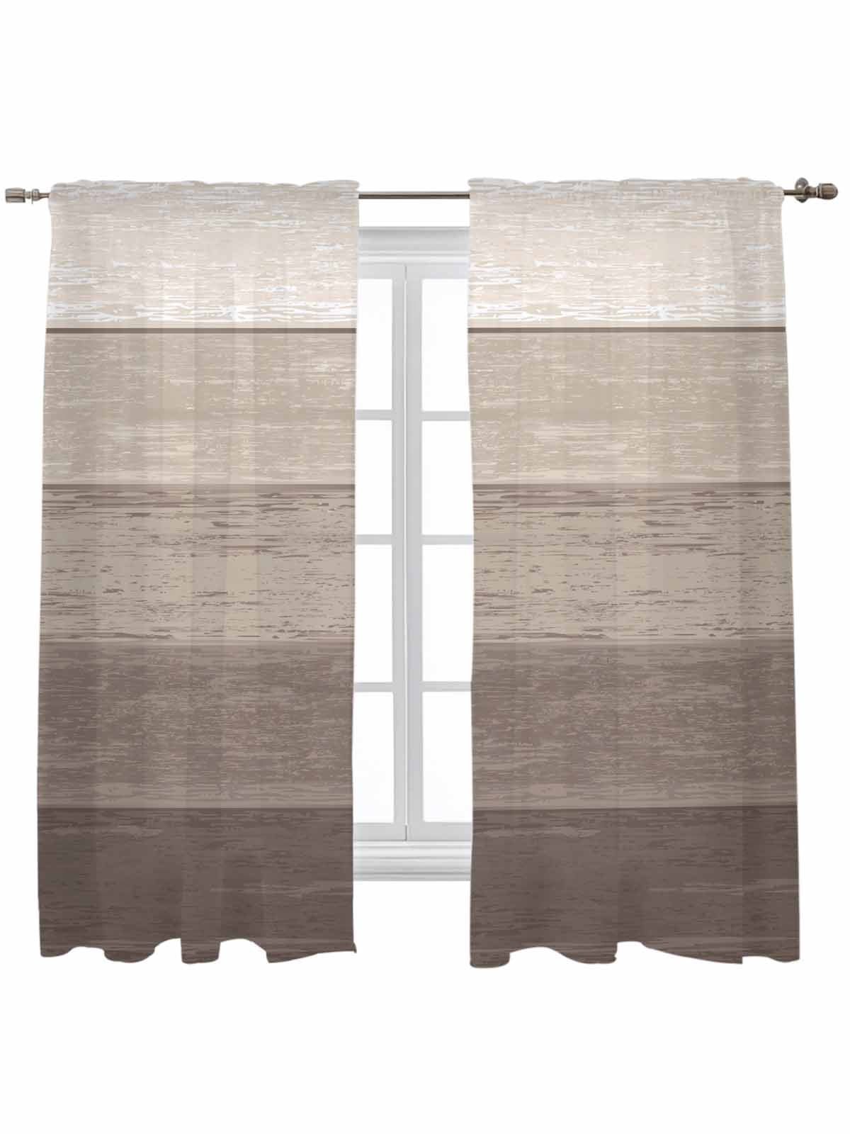 Brown Beige Ombre Curtains 72 Inch Length, Sheer Curtains for Bedroom ...