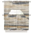 Brown Beige Ombre Kitchen Curtains Swag Valance and Tier Curtains Set ...