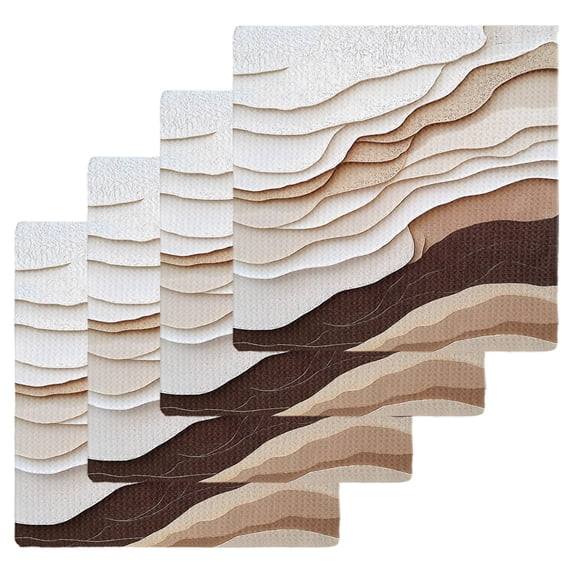 Brown Beige Ombre Kitchen Dish Towels for Drying Dishes Set of 4 ...