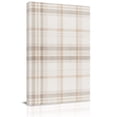 Brown Beige Plaid Canvas Wall Art for Living Room, Farmhouse Buffalo ...