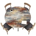 Brown Beige Round Fitted Table Cover Gray Abstract Smoky Texture ...