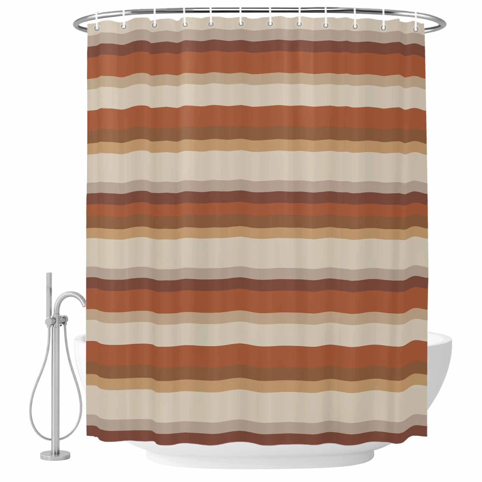 Brown And Beige Shower Curtainsnull