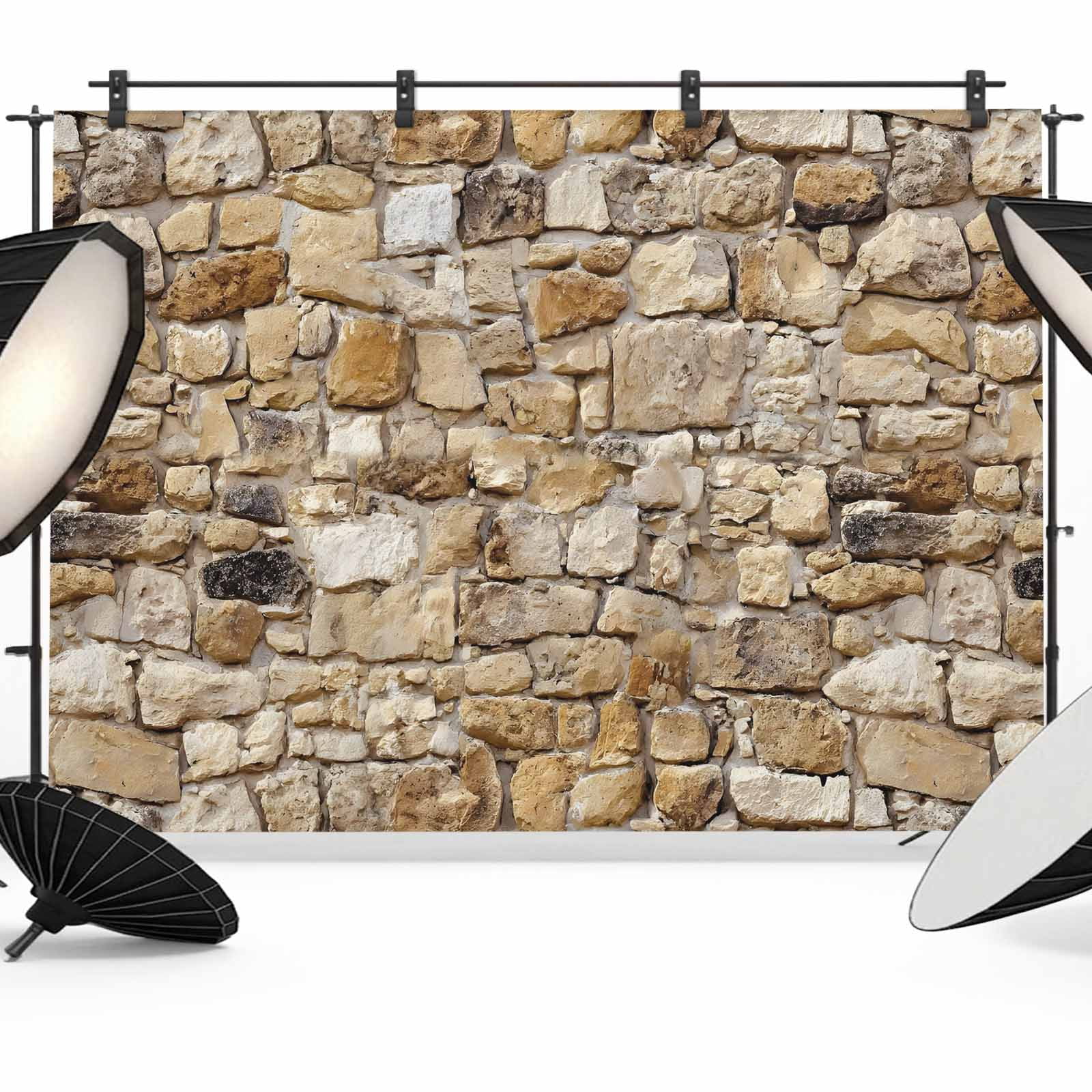 Brown Beige Stones Backdrop for Photography, Fabric Photo Background ...