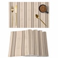 Brown Beige Striped Placemats Set of 2, Cotton Linen Fabric Place Mats ...