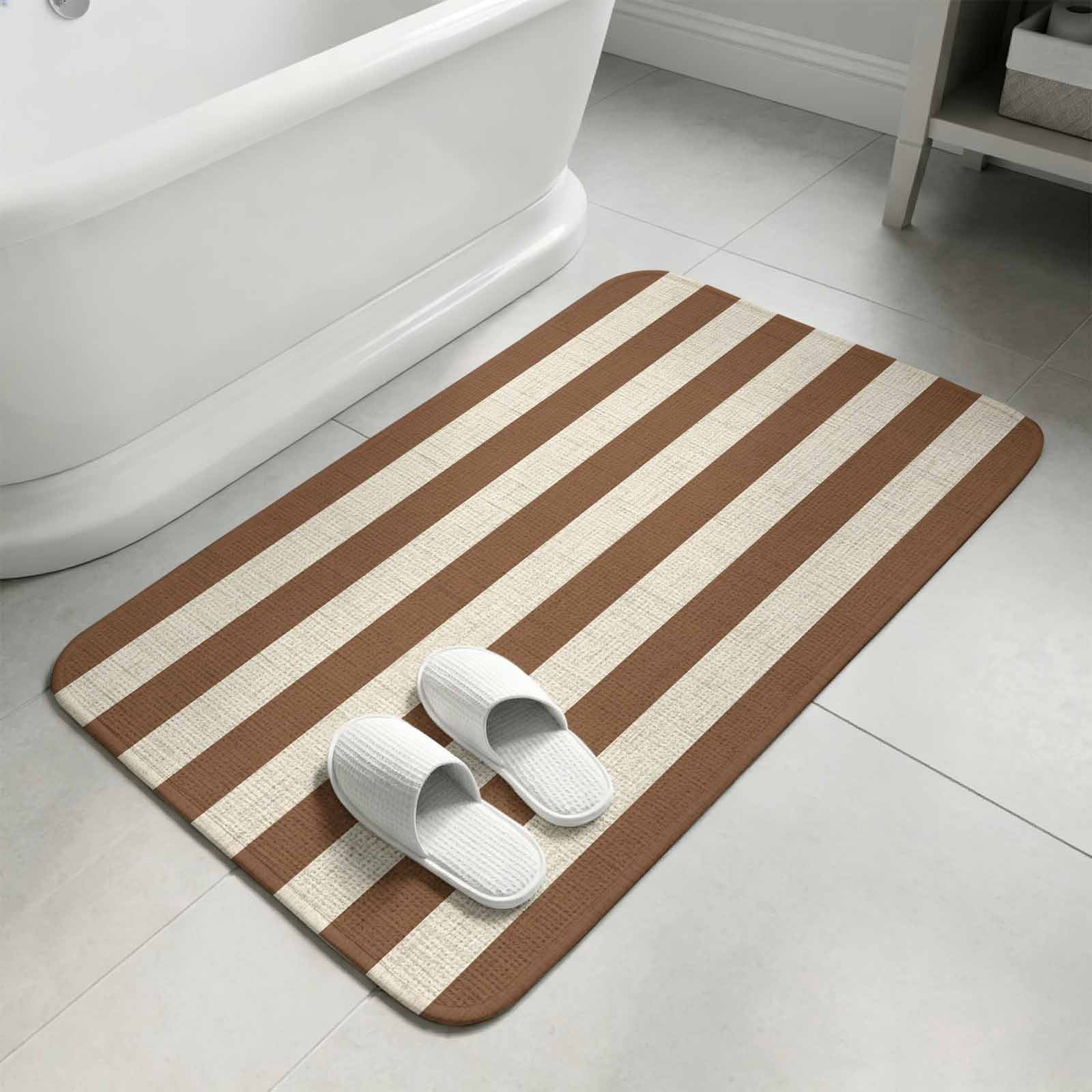 Brown Beige Striped Washable Area Rugs for Living Room Bedroom, Large ...