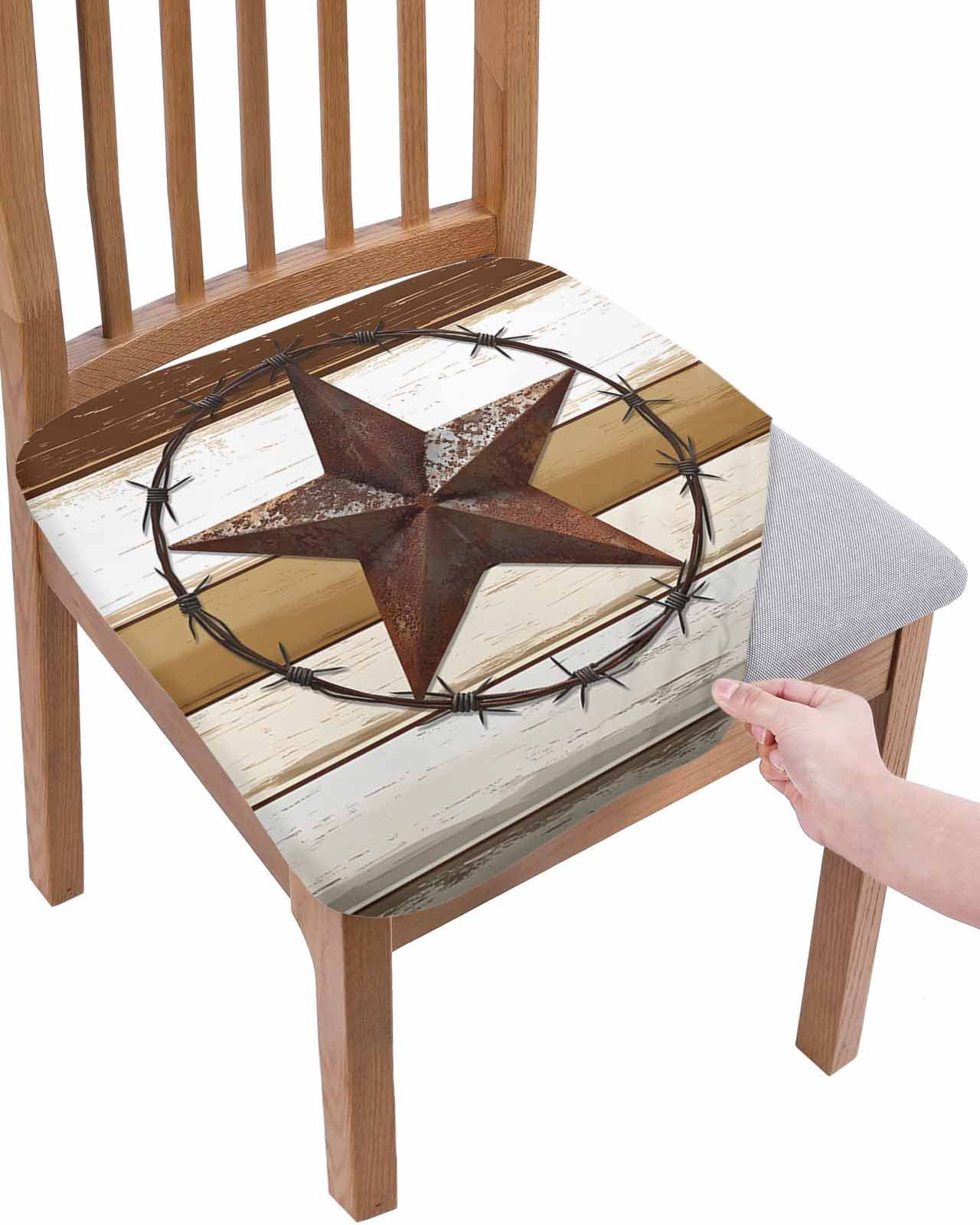Brown Beige Texas Star Chair Seat Covers for Dining Room Stretch Chair ...