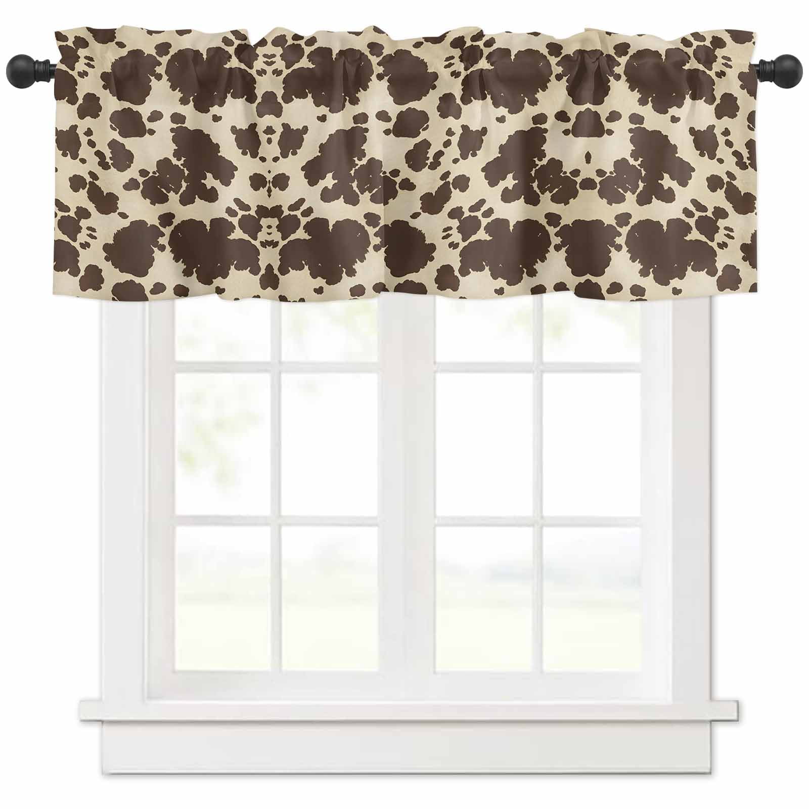 Brown Beige Valances for Windows Farmhouse Kitchen Curtains Valances ...