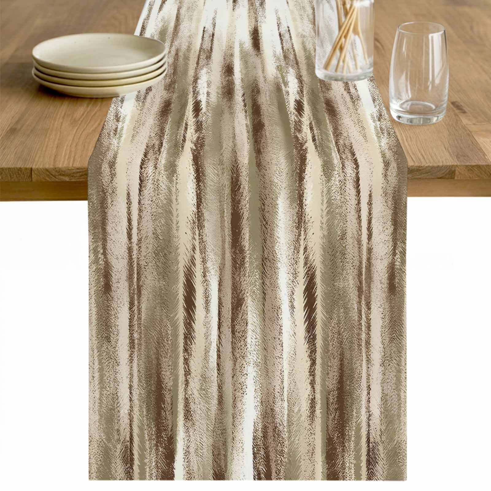 Brown Beige Vintage Table Runner 90 Inches Long Farmhouse Dress Scarves ...