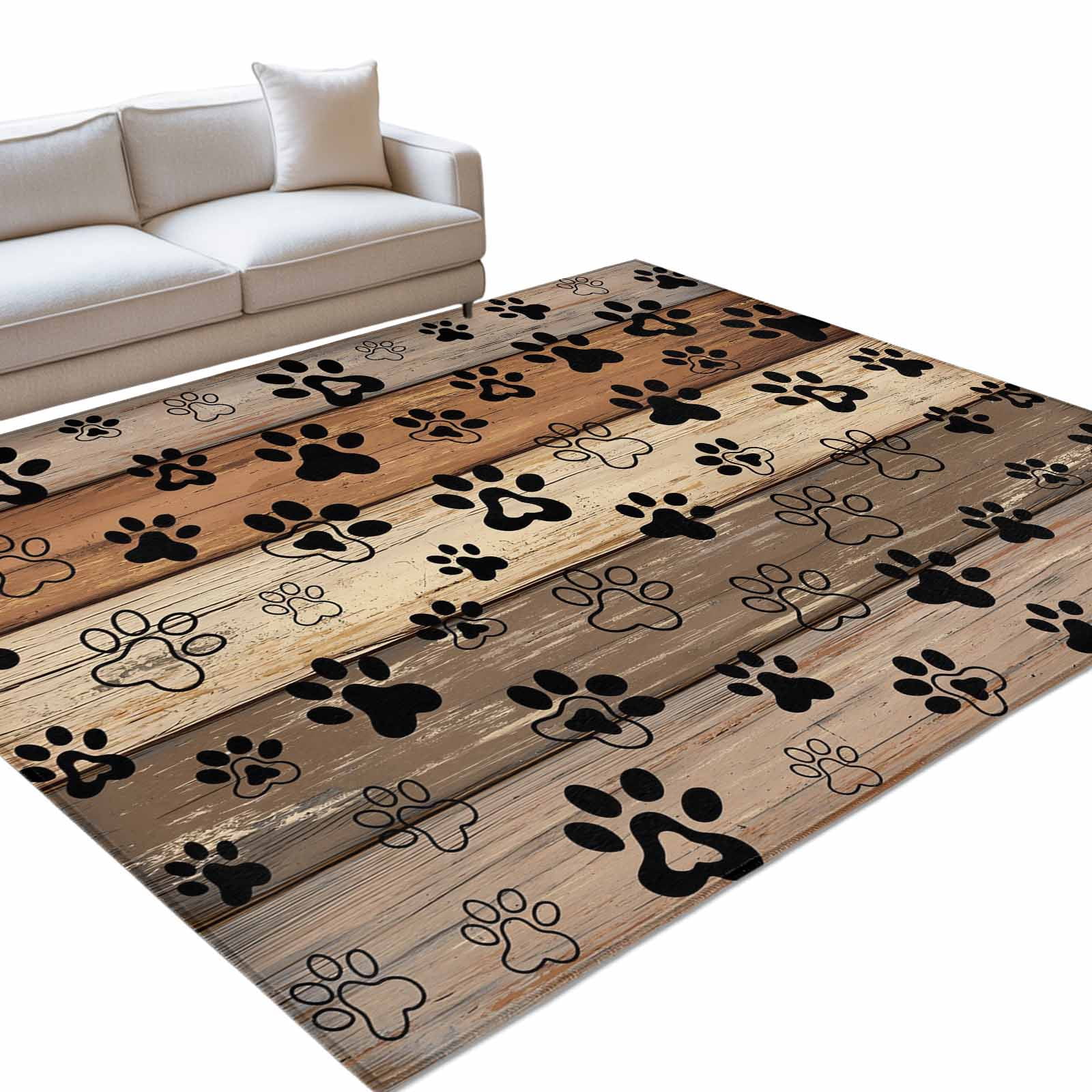 Brown Beige Washable Rug 2.7x5 Area Rug for Living Room Bedroom Non ...