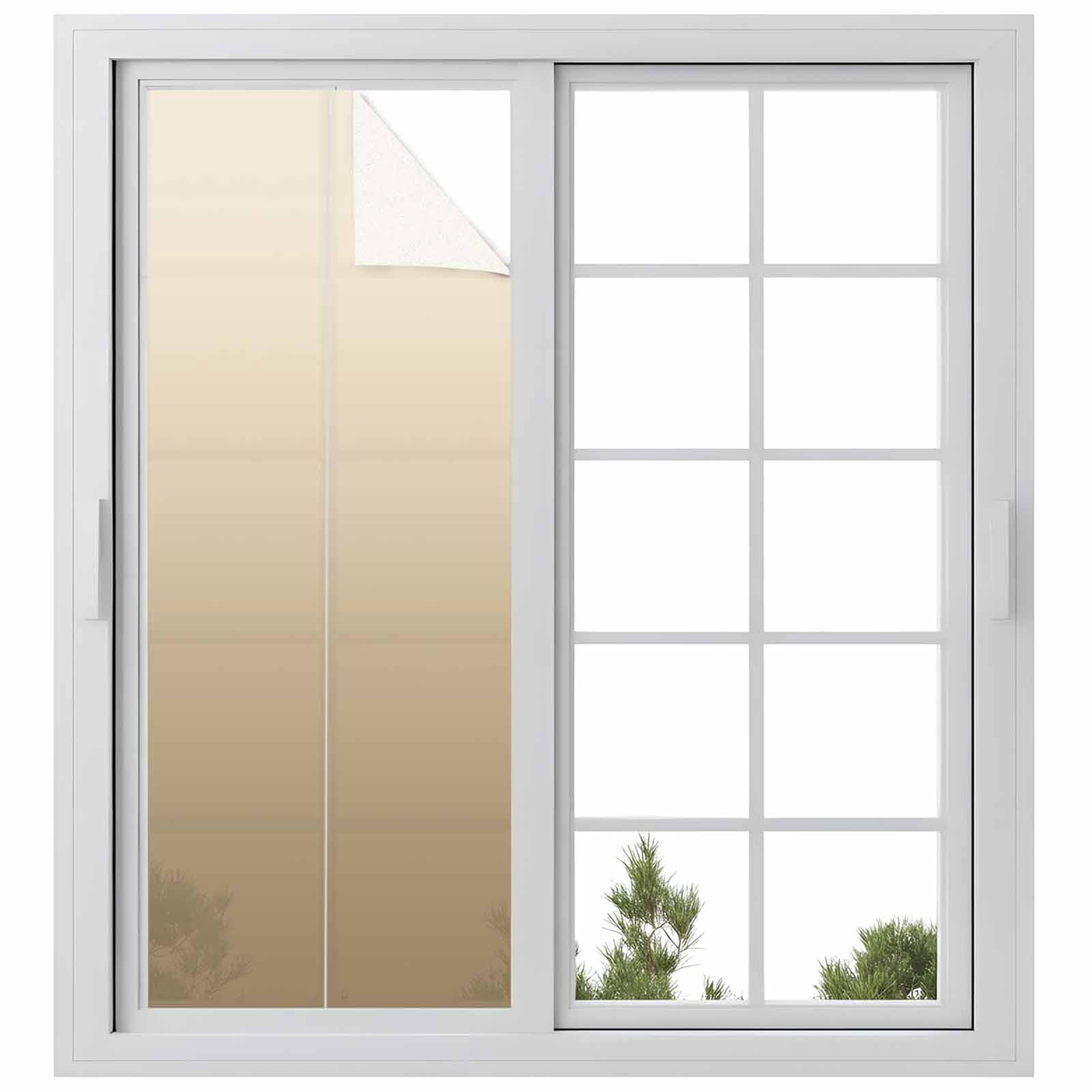 Brown Beige Window Privacy Film, Gradient Monochrome Modern Country ...