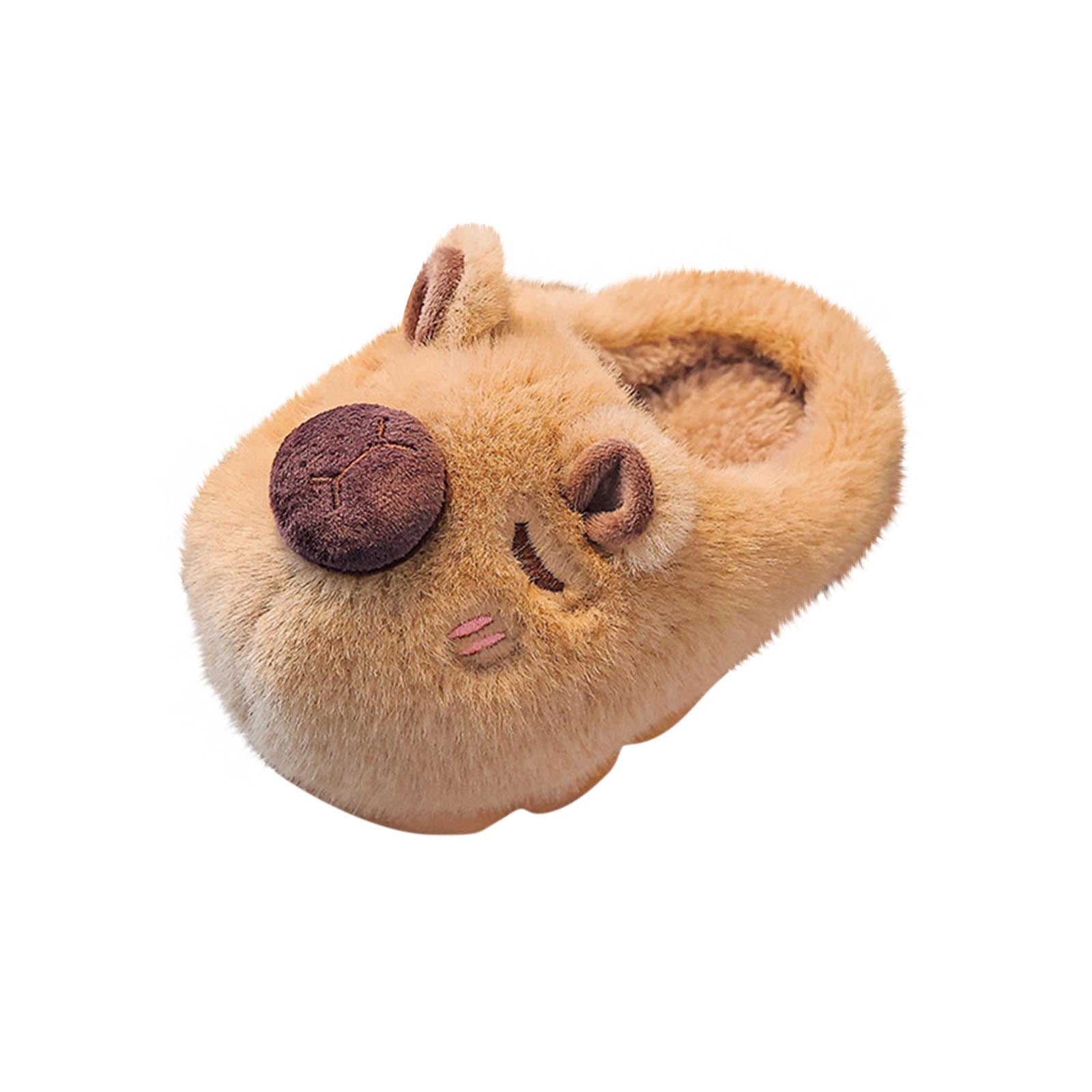 Brown Big Kids Unisex Brown Animal Plush Slide Slippers Fall Winter ...