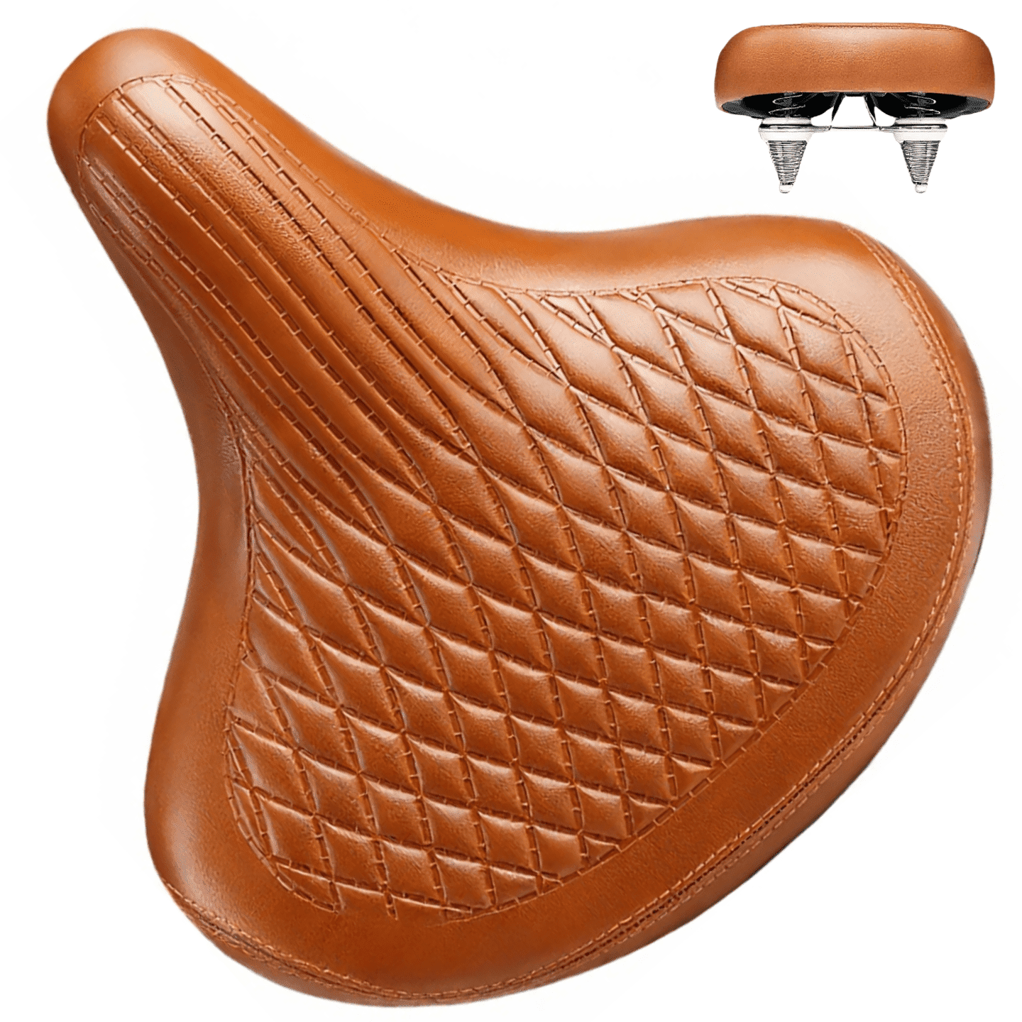 Brown Bike Seat for Men and Women – Comfort Bike Saddle for Cruiser & City Bikes, Waterproof ...