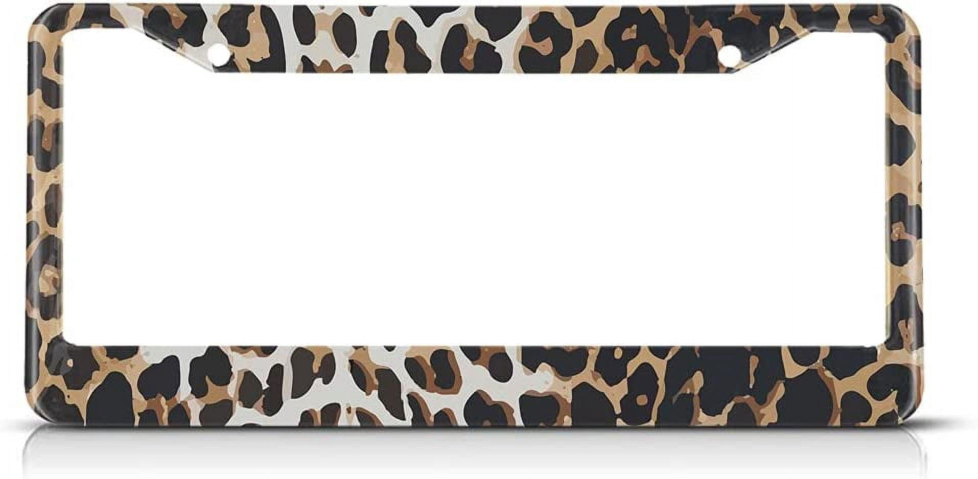 Brown Black Animal Pattern License Plate Frame Leopard Car Frames ...