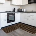 Brown Black Buffalo Plaid 2 Pieces Non-Slip Kitchen Mat Set, Country ...